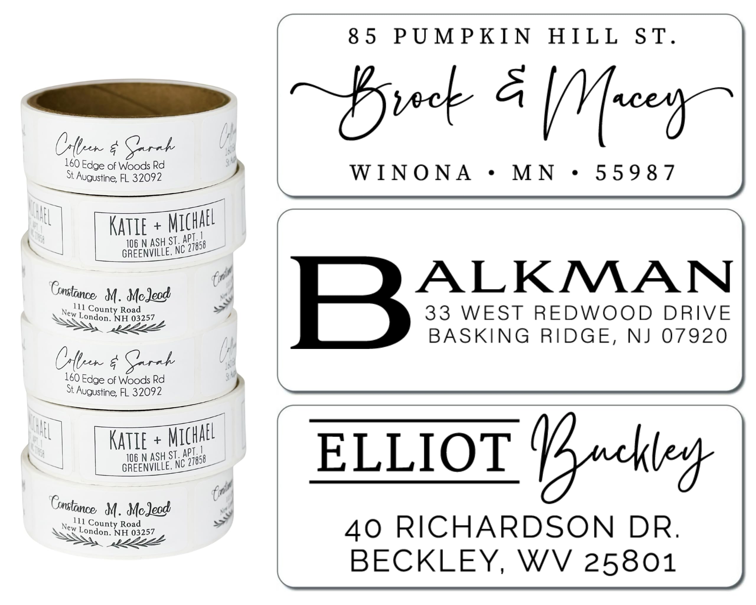 Amazon.com : Roll of Personalized Return Address Stickers, Custom ...