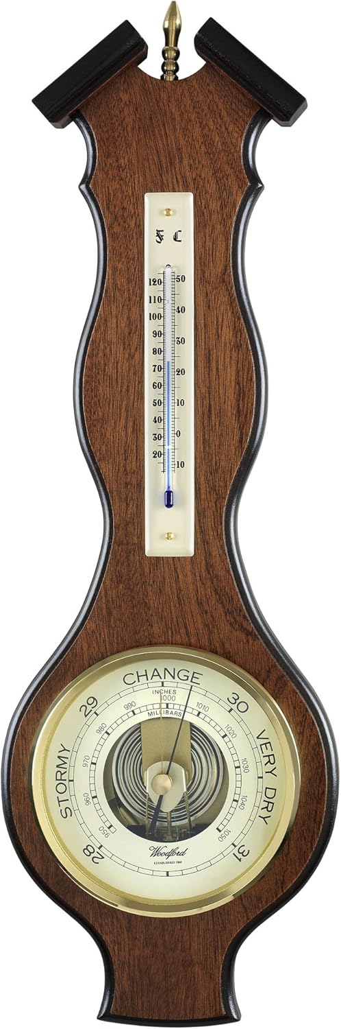 Wooden Barometer - Wall Plaque Barometer Mahogany Vaneer with ...