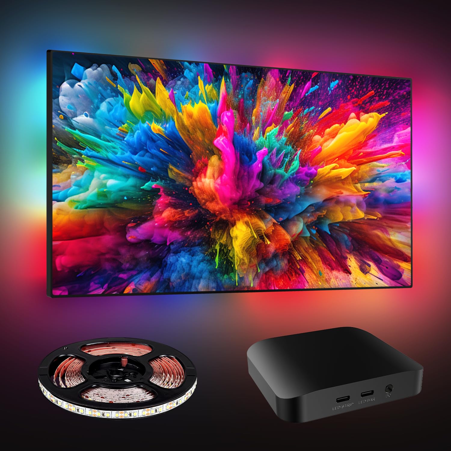 Amazon.com: DCOLOR TV LED Backlight with HDMI 4K 60HZ Sync Box,12.5FT ...