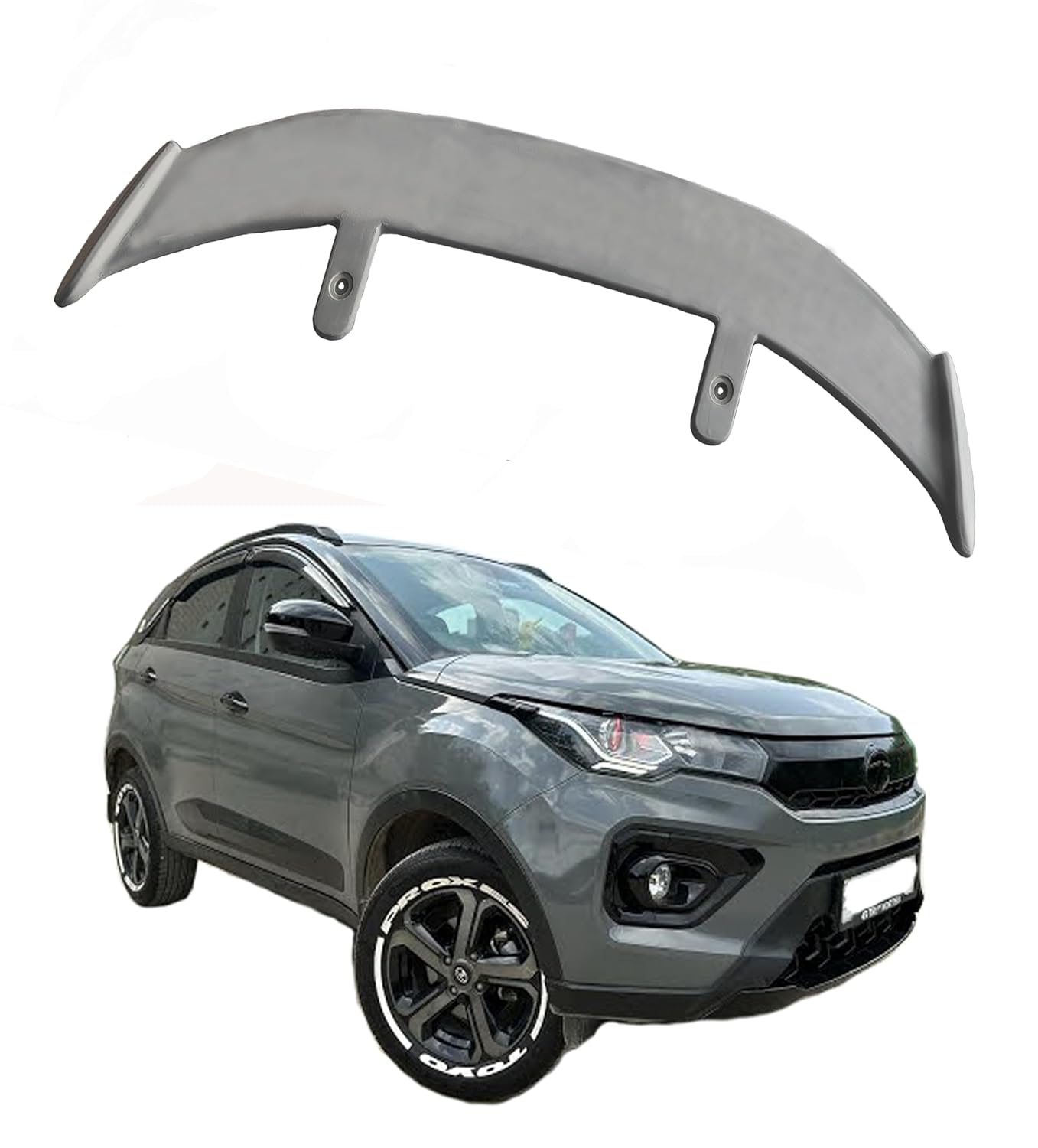 Back2Tracks - B2T AUTOMOTIVE® GT Type Sportz Spoiler Semi-Finished (Unpainted Grey) Car Spoiler ...