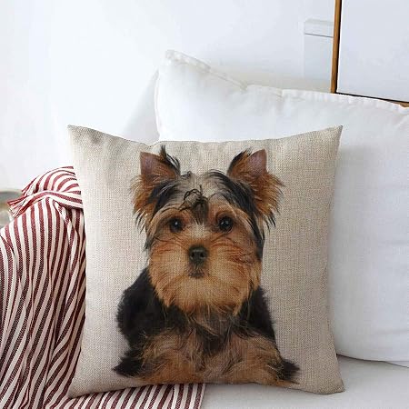 Amazon.com: DZGlobal Personalized Yorkie Dog Throw Pillow Cases Yorkie ...