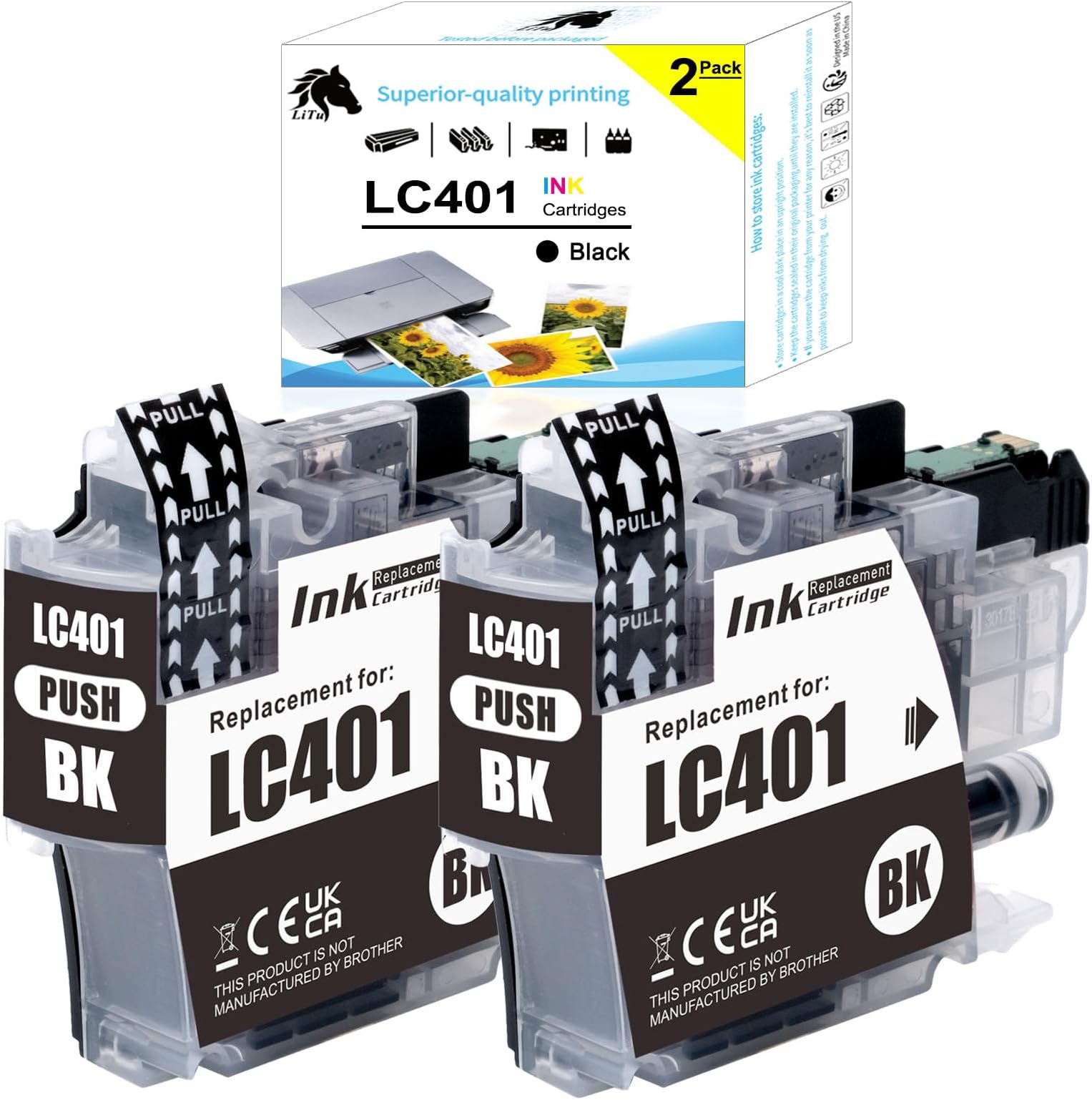 Amazon.com: LiTuhorse Compatible LC401 Black Ink Cartridge for Brother ...