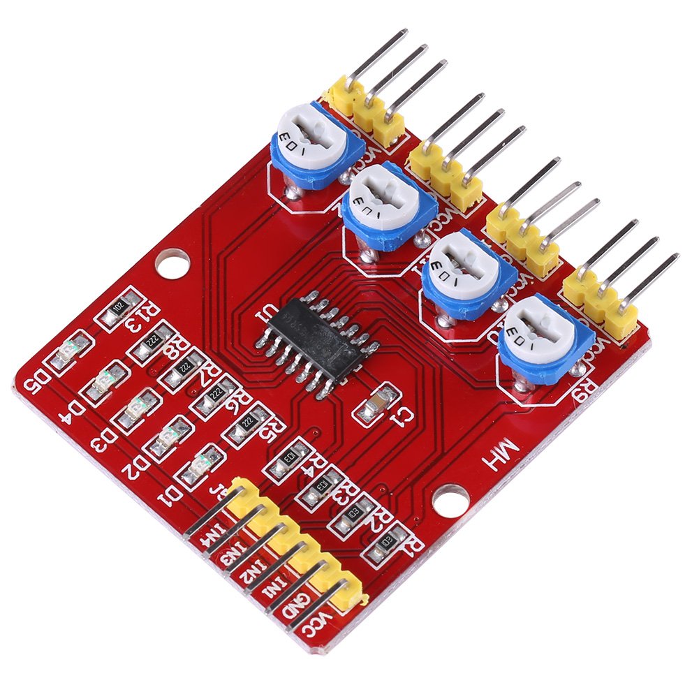 4-Channel Infrared IR Line Track Follower Sensor Module Obstacle Avoidance PCB for Smart Car