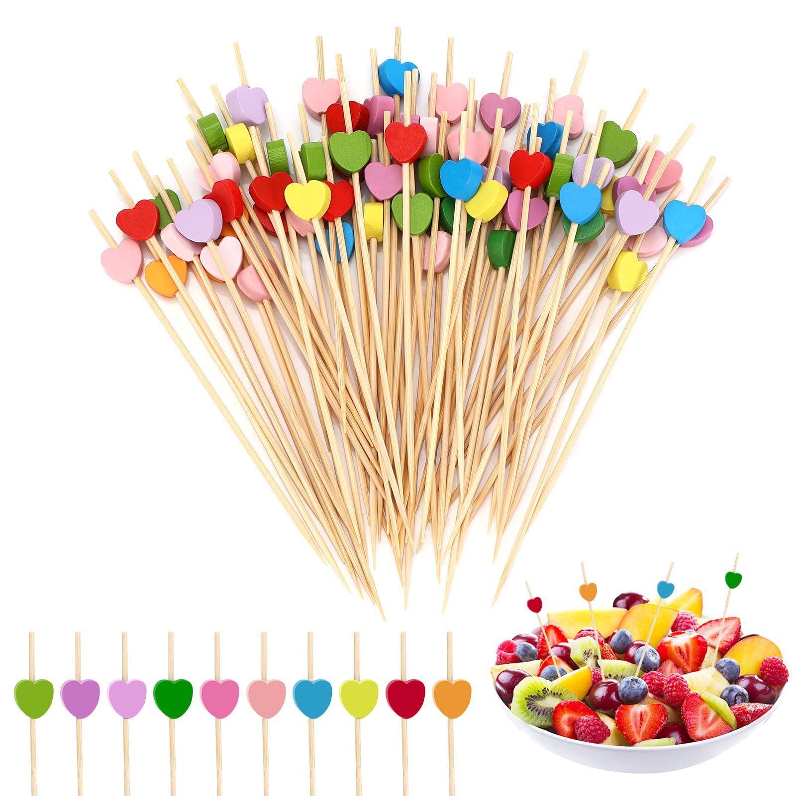 Sprifityy Pack of 100 Cocktail Sticks, 12 cm Cocktail Decoration ...