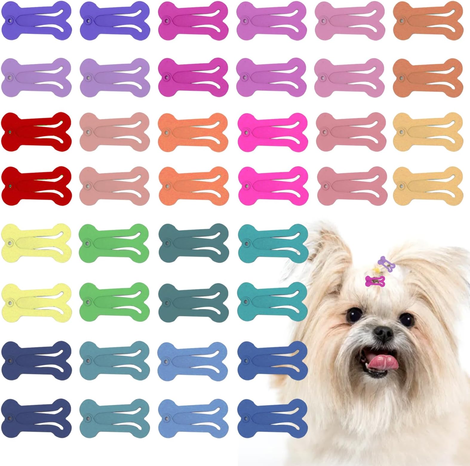 Amazon.com : MTLEE 40 Pieces Dog Hair Clips Pet Hair Barrettes Grooming ...