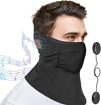 ZRUHIG Cooling Neck Gaiter with Bluetooth Wireless Headphones, Music ...