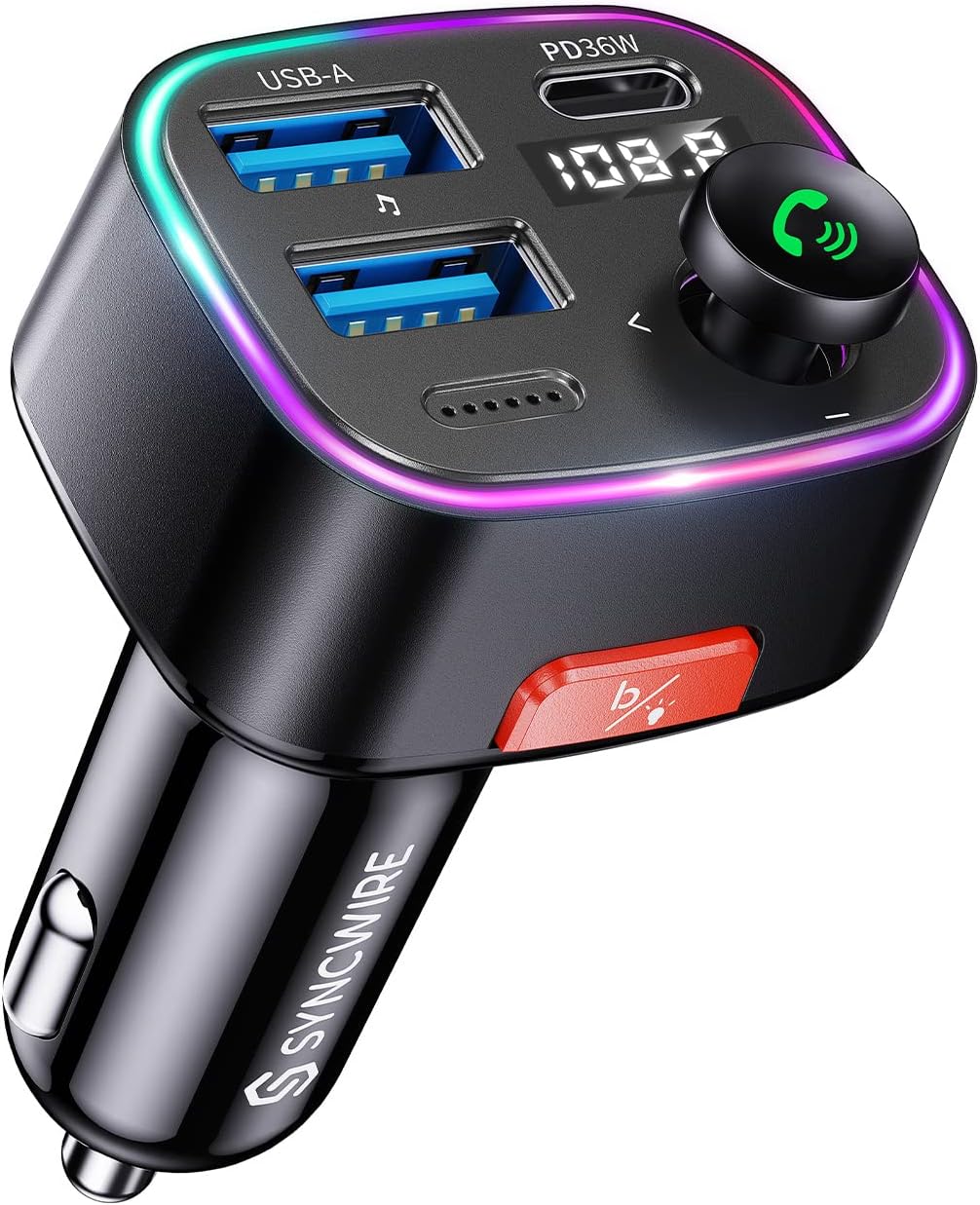 Gizmovine Bluetooth Adapter Auto, FM Transmitter mit HiFi Bass Sound ...