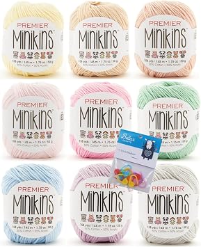 Amazon.com: Premier Minikins Yarn 9-Pack Bundle with Bella's Crafts ...