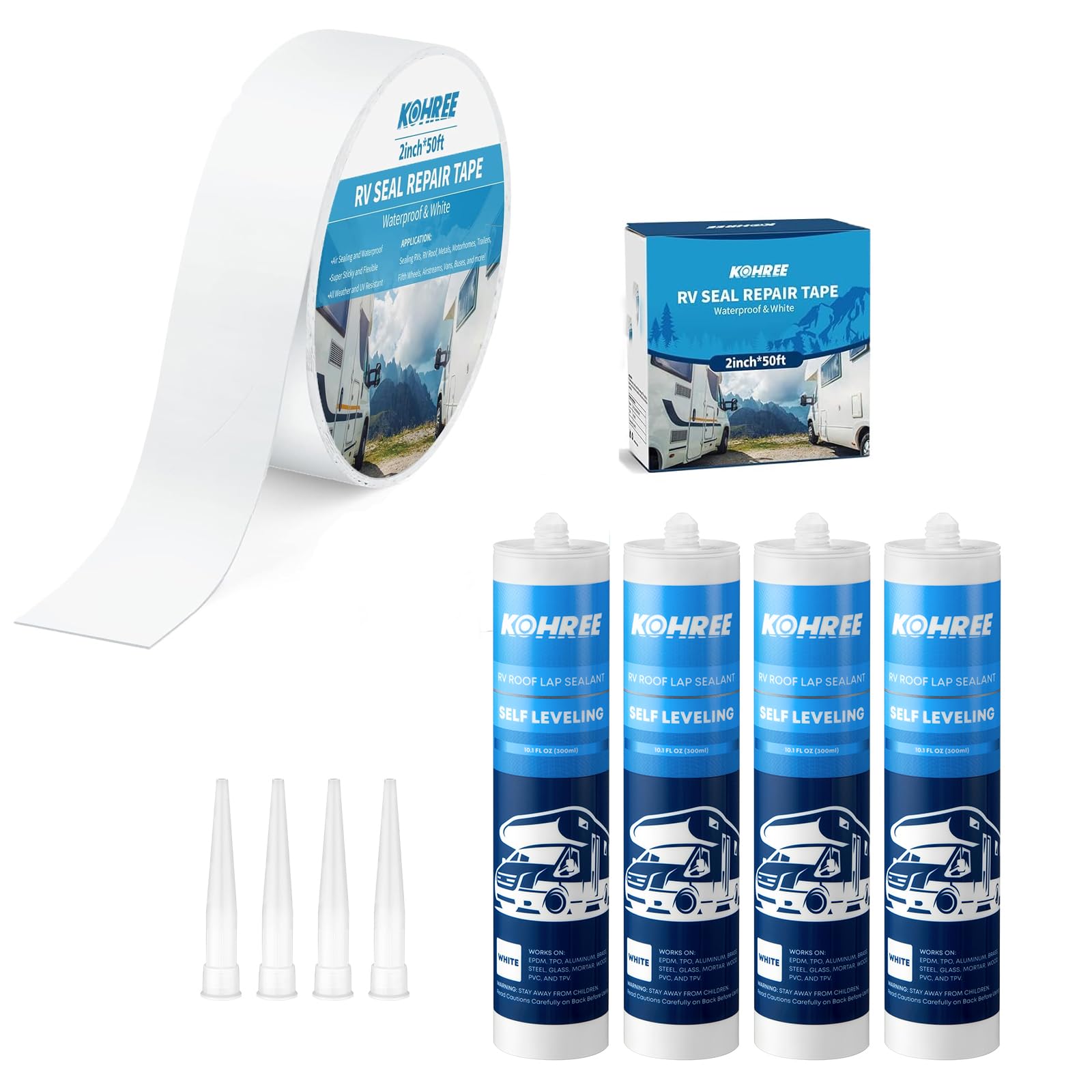 Amazon.com: Kohree RV Roof Sealant 4 Pack，Self-Leveling Lap Sealant ...