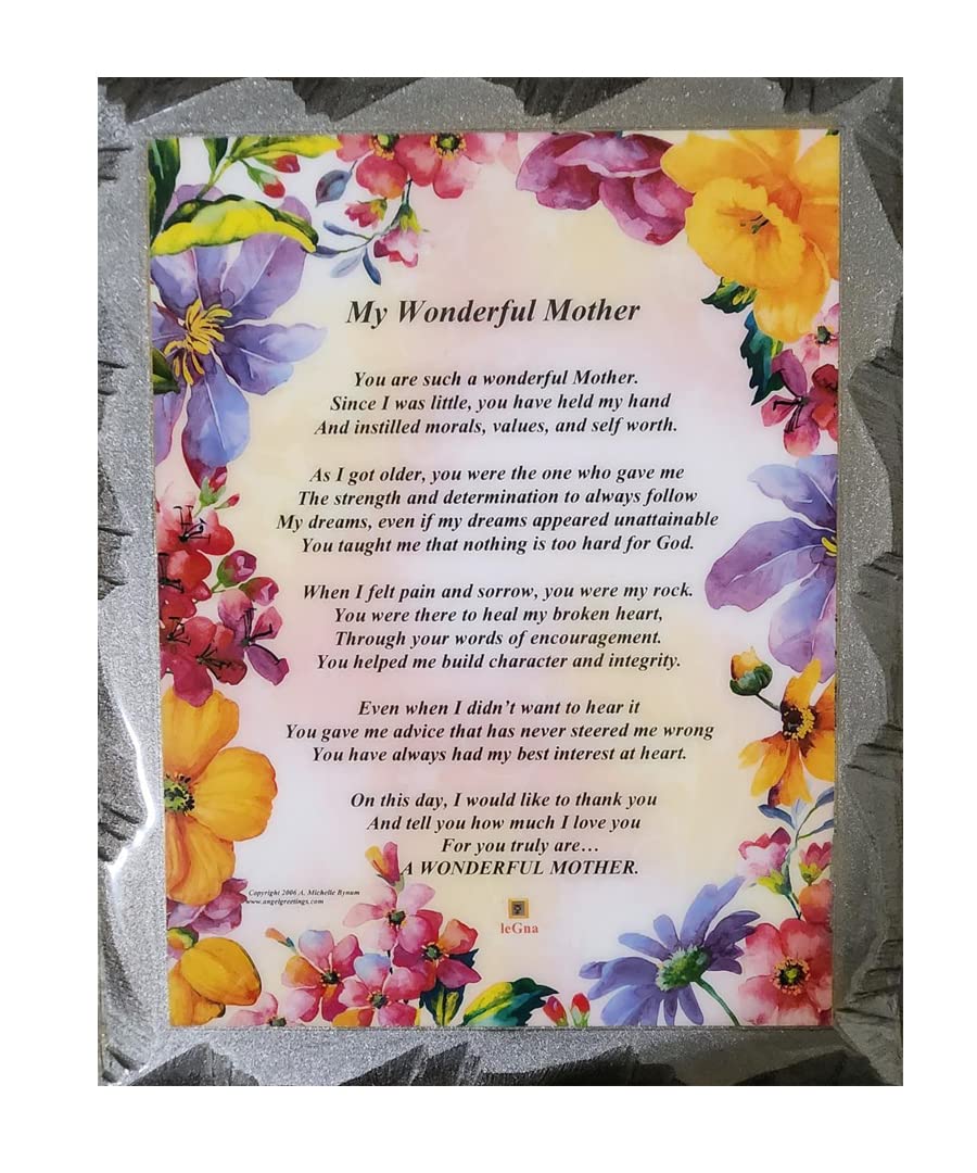 Amazon.com: “My Wonderful Mother” Wall Art Tribute with Inspirational ...