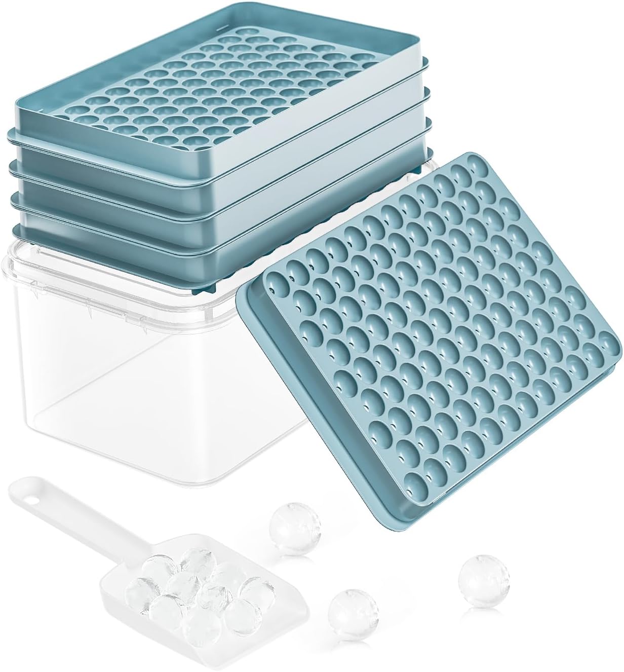 Amazon.com: Mini Ice Cube Trays for Freezer - 0.6 IN Tiny Round Pebble Nugget Ice Mold Trays ...