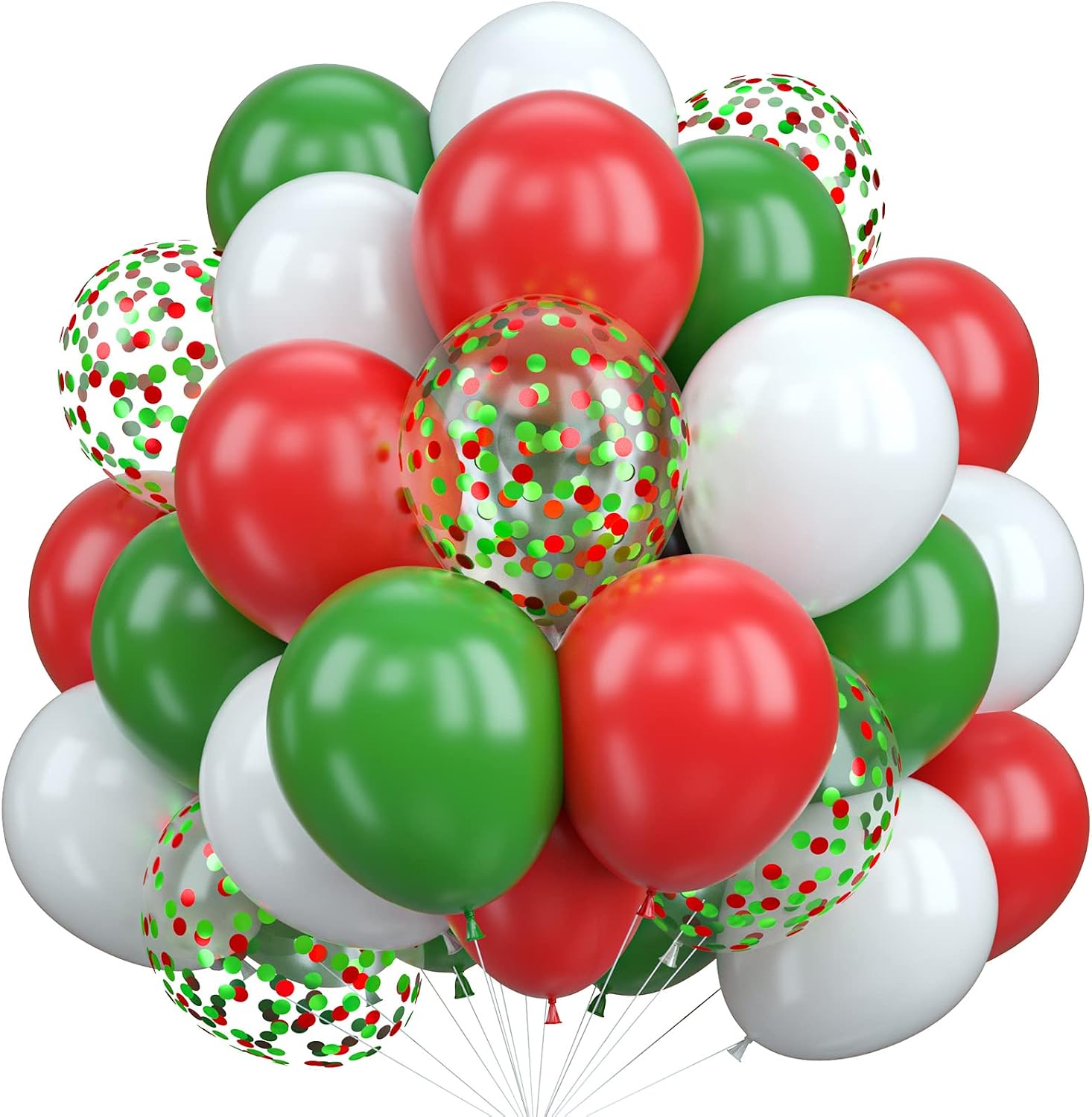 Amazon.com: Christmas Balloons 50pcs Red Green White Latex Balloon for ...