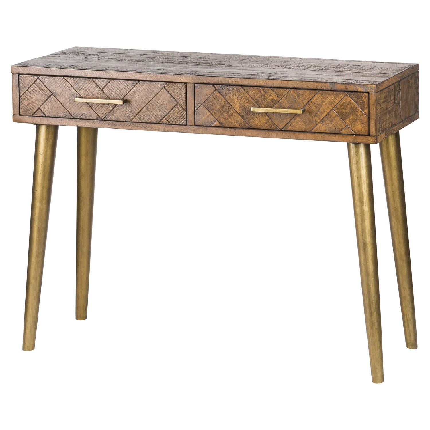 Hill 1975 Havana Gold 2 Drawer Console Table, PINE, One Size, 20457 ...