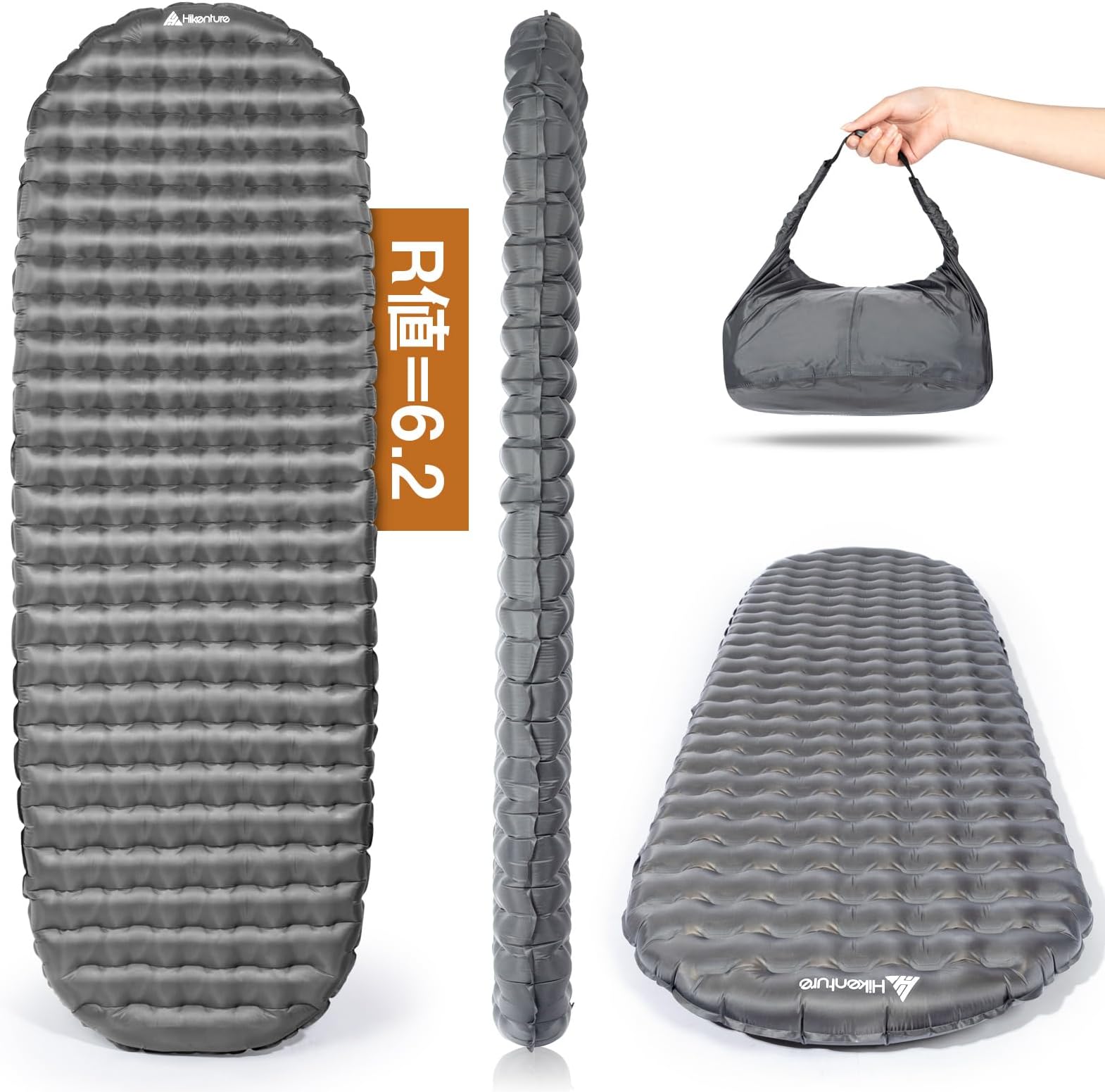 Amazon.co.jp: SoomloomキャンプエアーマットGRADED6.0高R値断熱低温耐寒空気入れポンプバッグ付きコンパクト軽量600gポータブルエアーベッド車中泊登山防災地震 ...