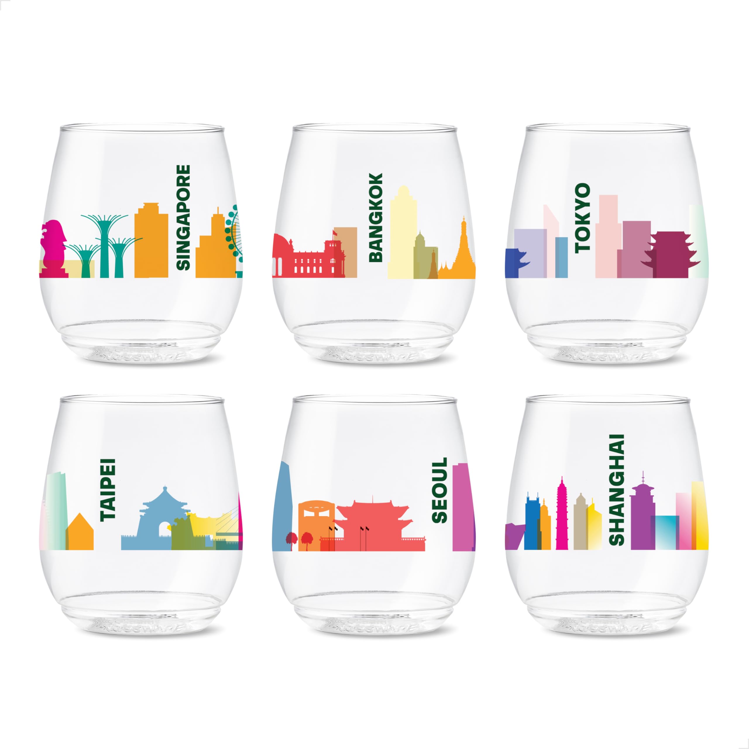 Snapklik.com : TOSSWARE POP 14oz Vino Panorama Of Asia Series