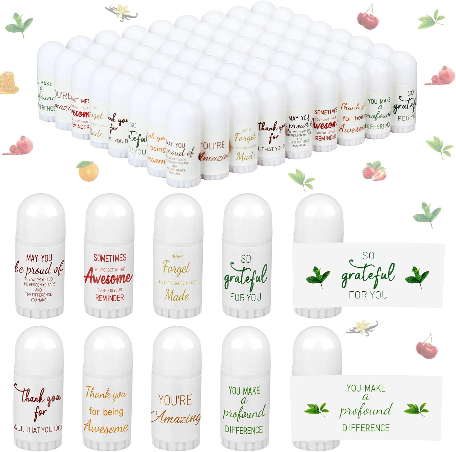 Amazon.com : Swiffen 25 Pcs Mini Lip Balm Bulk 5 Assorted Flavors Thank ...