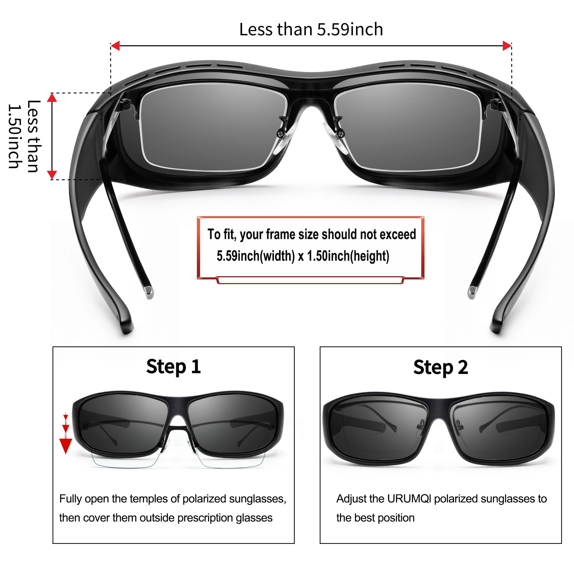 Snapklik.com : URUMQI Polarized Sunglasses Fit Over Glasses For Men Women
