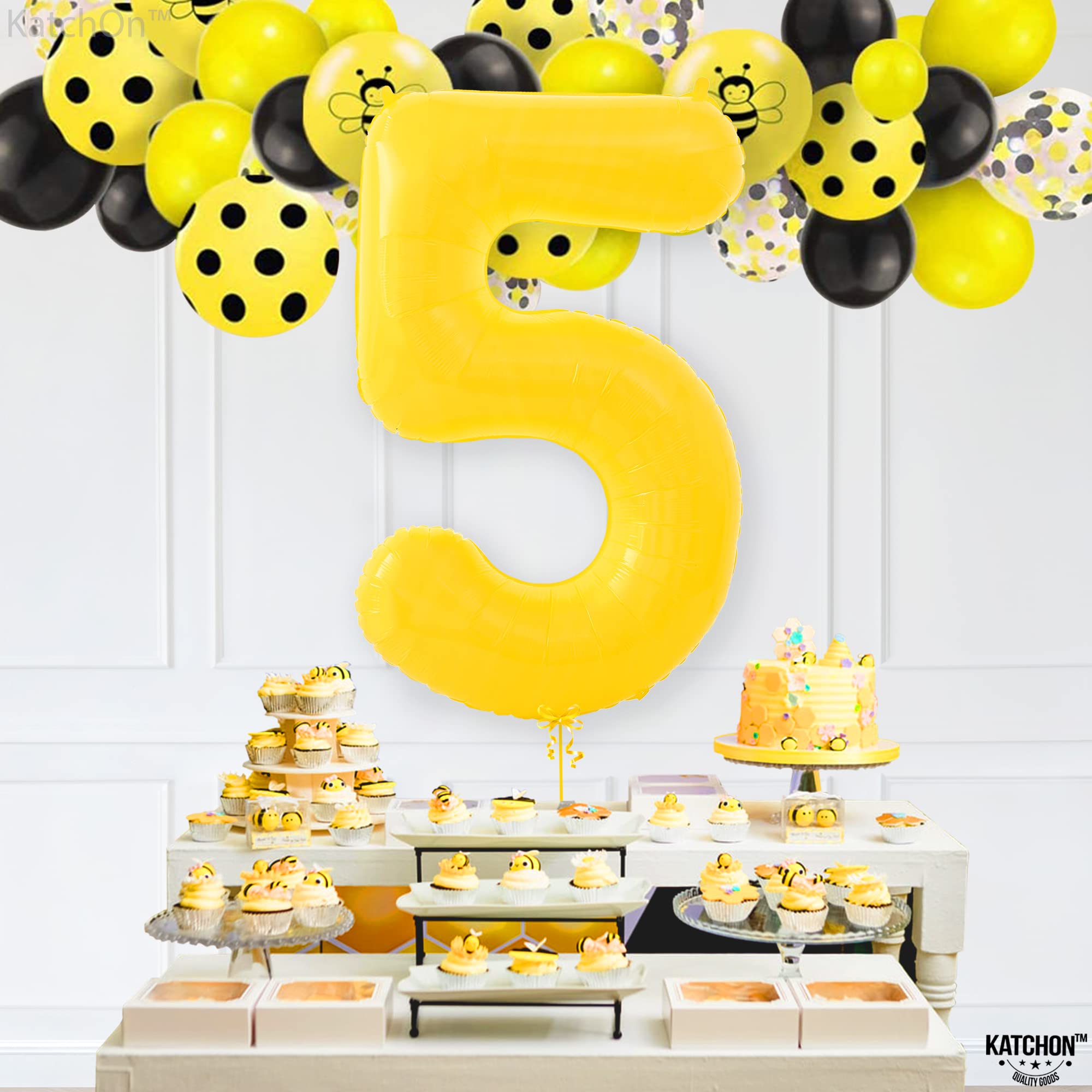 Snapklik.com : Yellow Number 5 Balloon - Giant, 40 Inch Yellow 5 ...