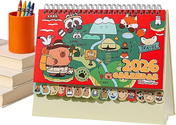 Schreibtischkalender | 2026 Capybara Illustration Planer ...