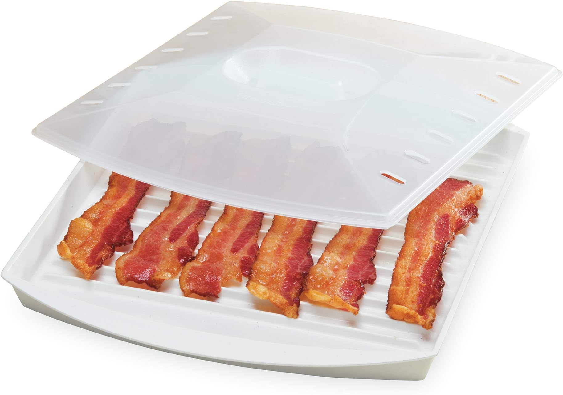 Amazon.com: Nordic Ware 11 in. W x 11 in. L Microwave Bacon/Meat Rack ...