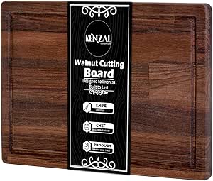 Amazon | Kenzal ウォールナット木製まな板 キッチン用 高耐久まな板 ジュース溝付き キッチンまな板 肉(ブッチャーブロック ...