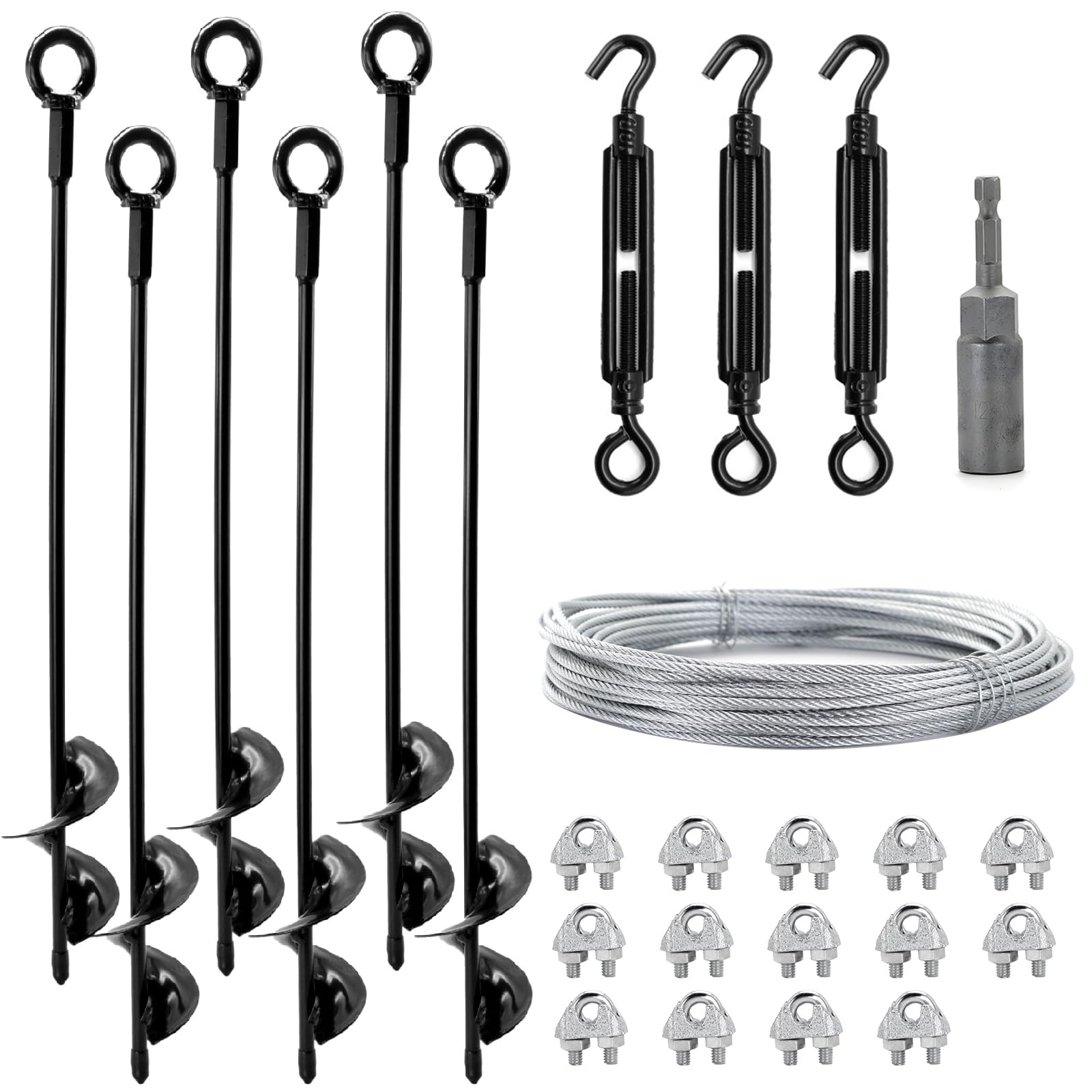 Snapklik.com : 6 Pack 18" Ground Anchors Shed Anchor Kit