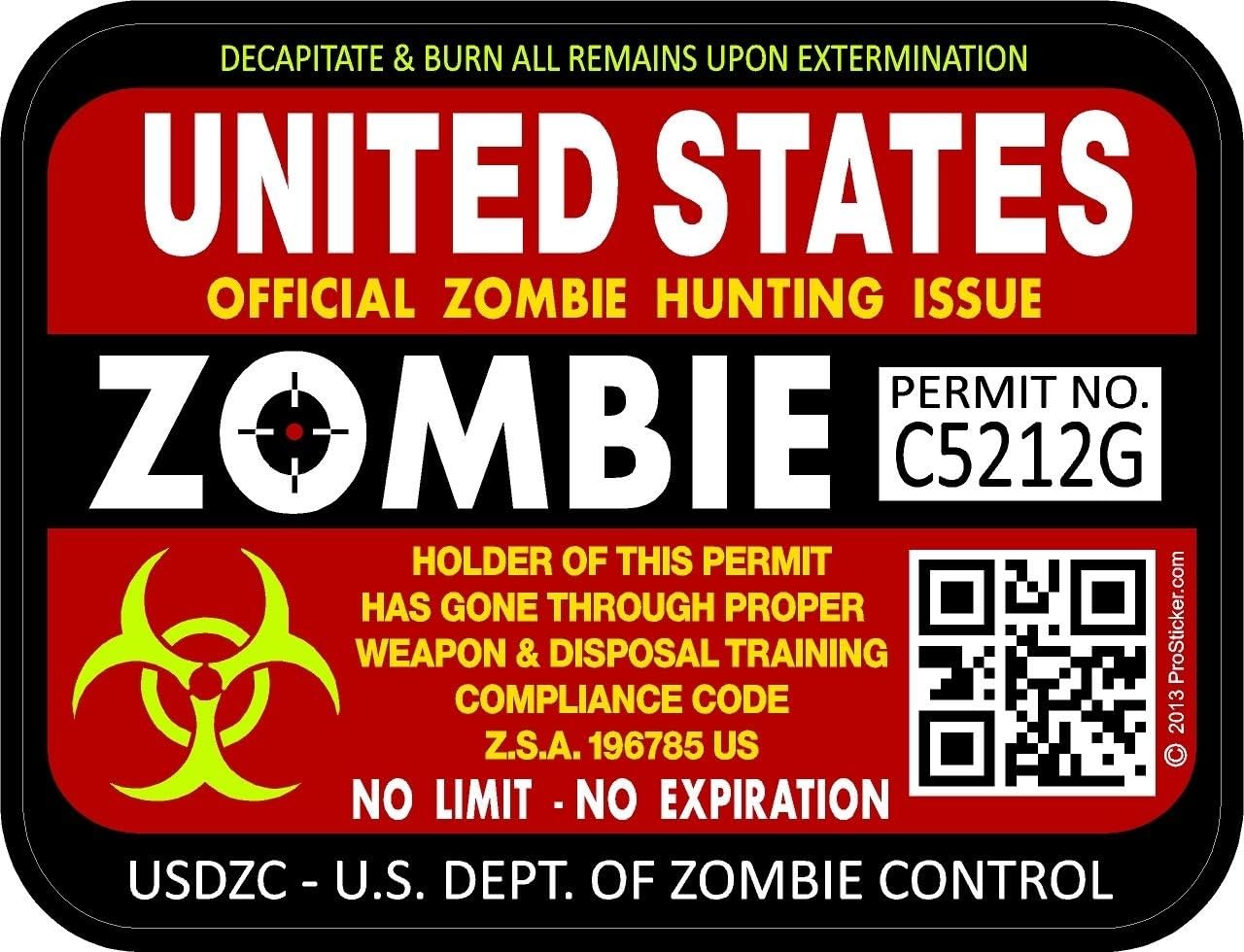 Amazon.com: ProSticker 1201 (Two Pack) 3"x 4" Zombie Series United ...