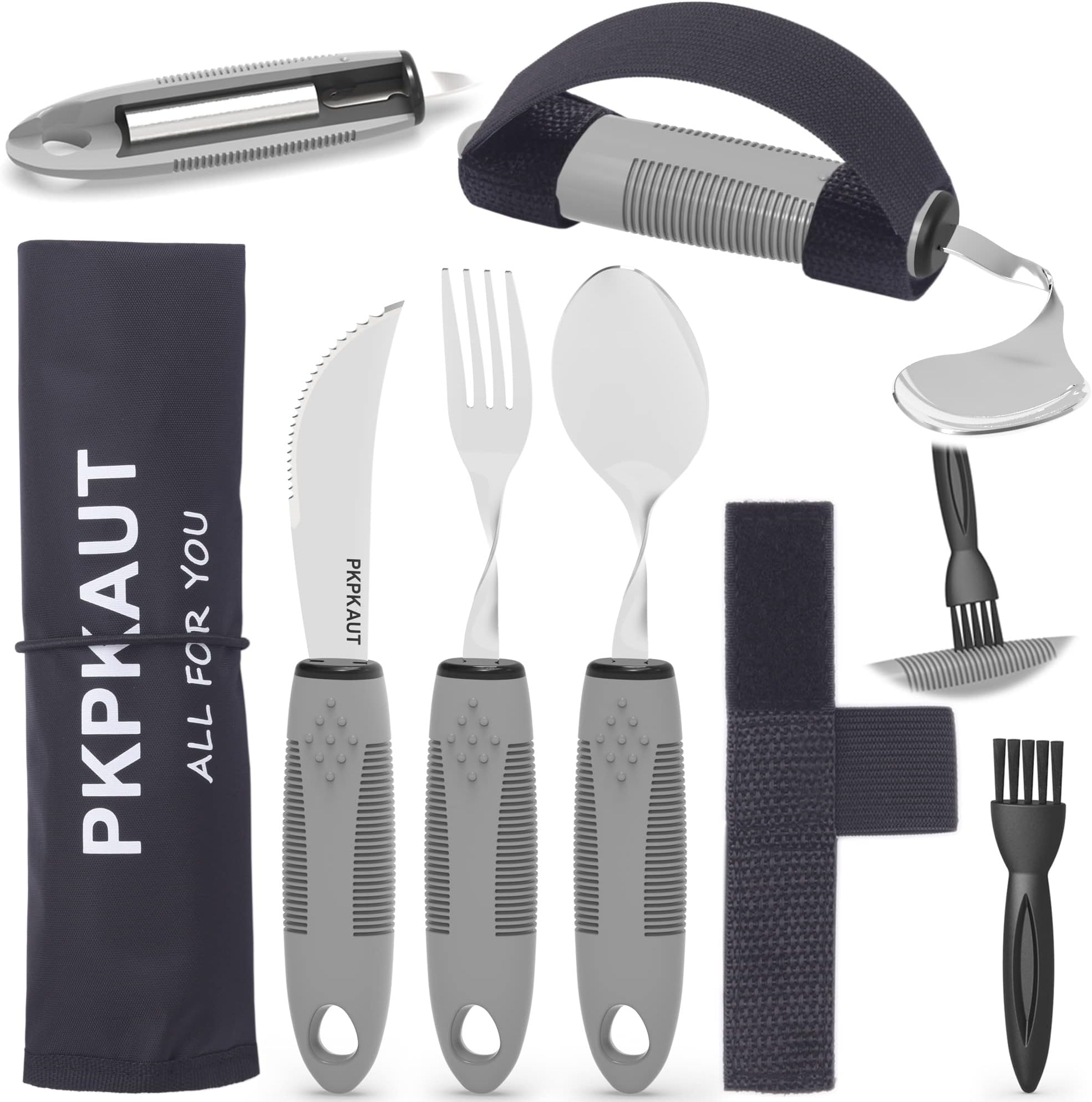 Amazon.com: Adaptive Eating Utensils by Celley for Parkinson's ...