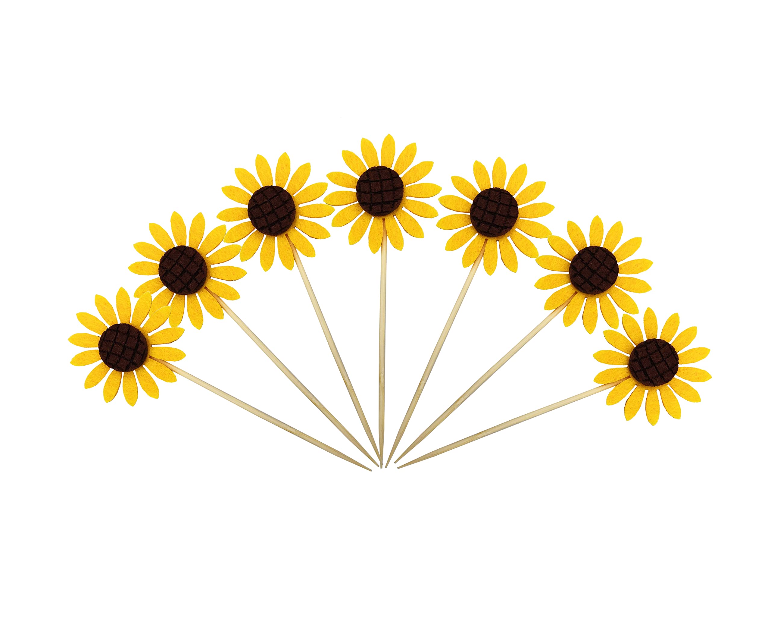 Amazon.com: 50 Pcs Sunflower Cupcake Topper, Flower Cake Topper, Fruit ...