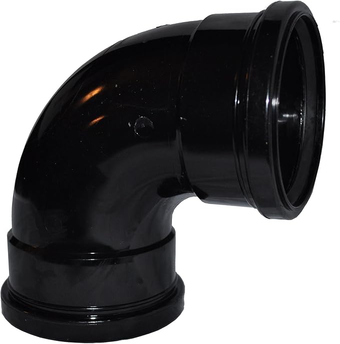 Double Socket Pushfit Soil Pipe 90 Degree Bend - Black : Amazon.co.uk ...