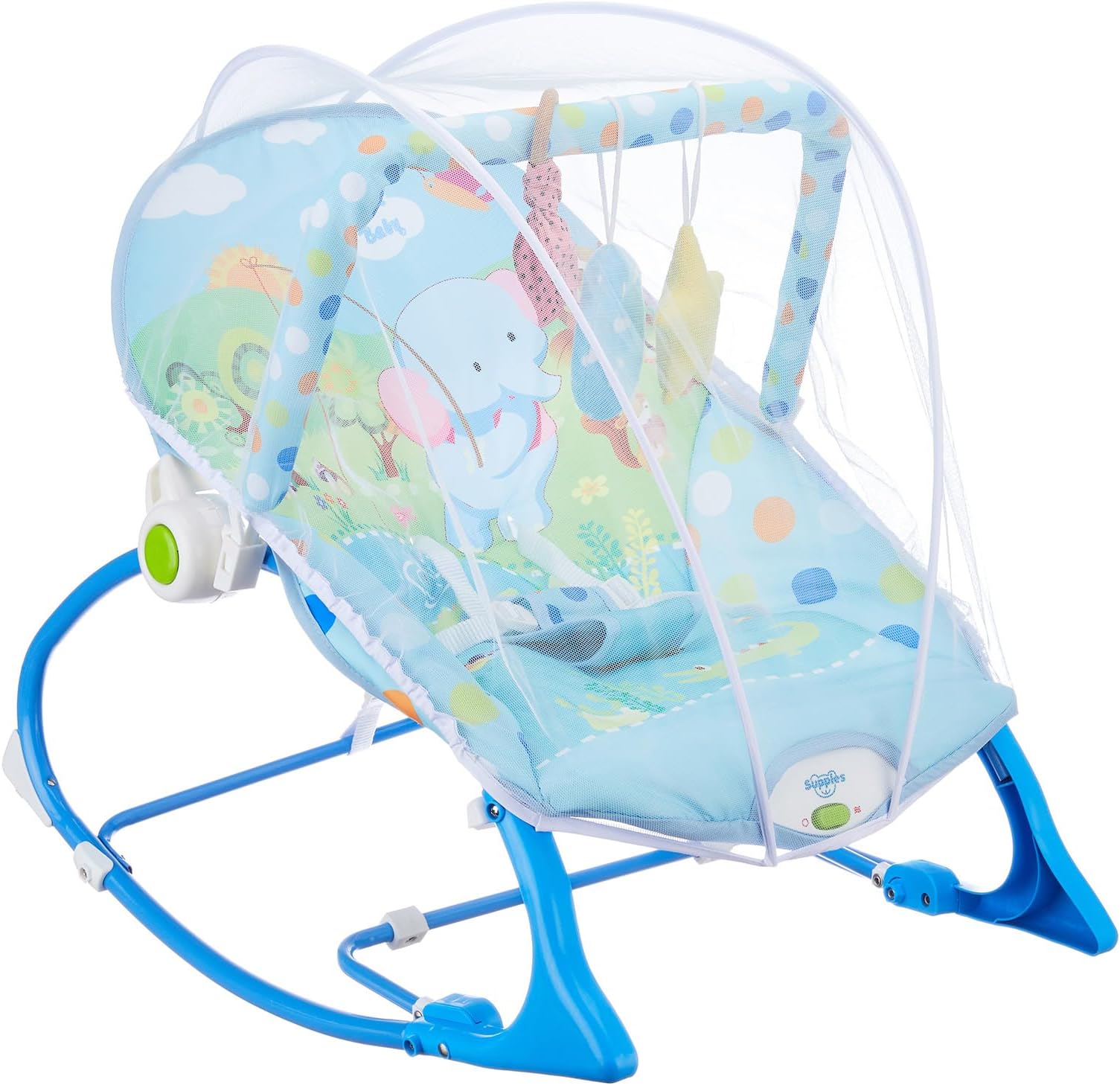 Amazon Brand - Supples Baby Rocker with Detachable Toy Bar & Mosquito ...