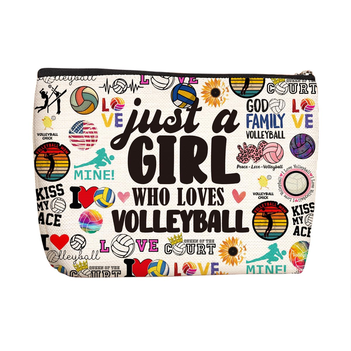 Amazon.com: Wenboco Volleyball Gifts Volleyball Makeup Bag for Girls ...