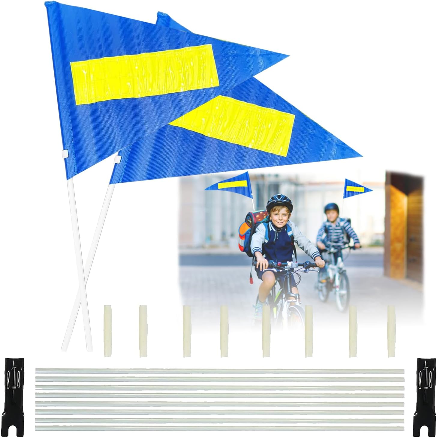 Amazon.com : Bike Flag with Pole, 6 Feet Height Adjustable Waterproof ...
