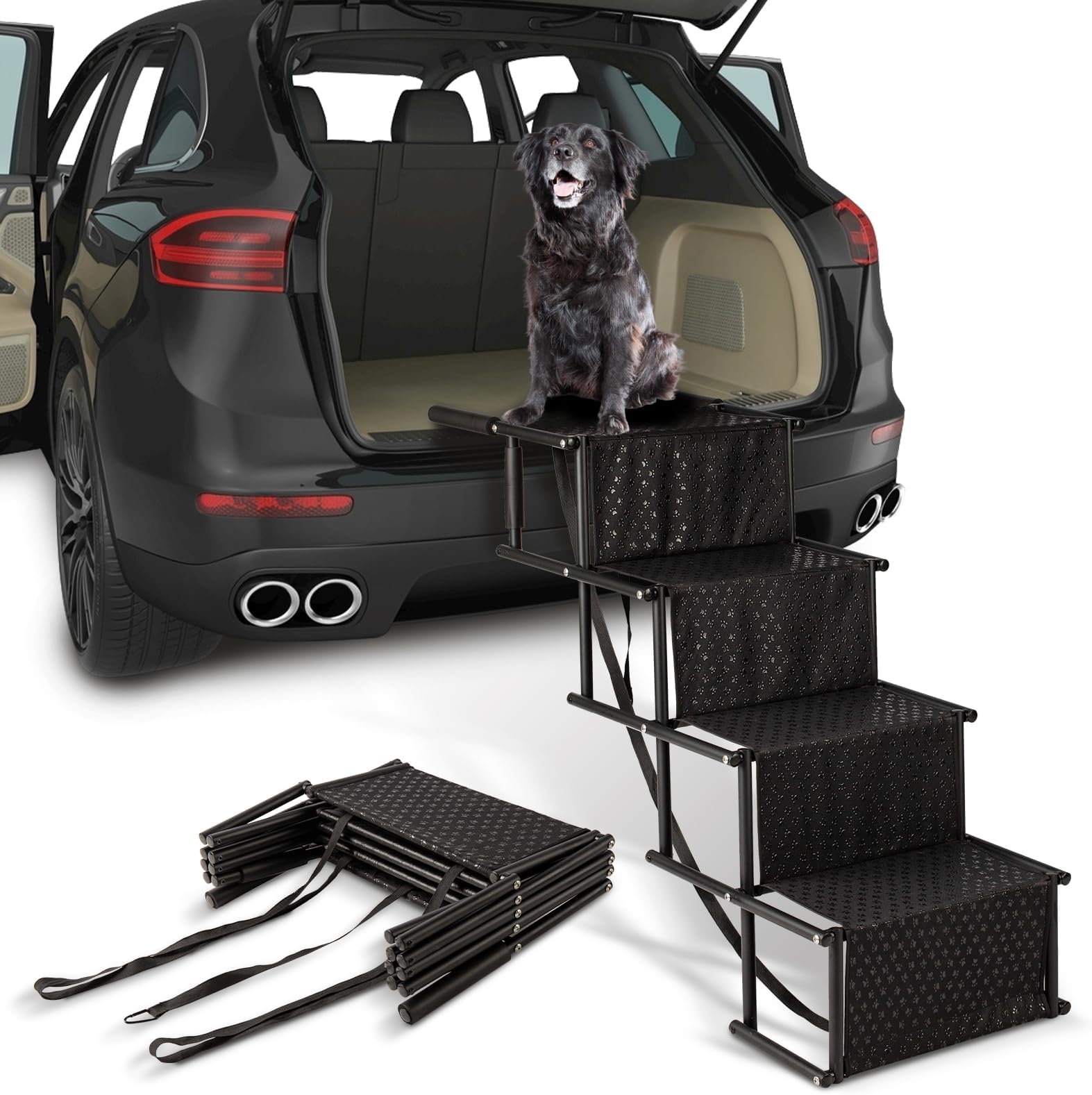 Amazon.com : Extra Wide Dog Car Ramp - Foldable Stairs for Large Dogs ...