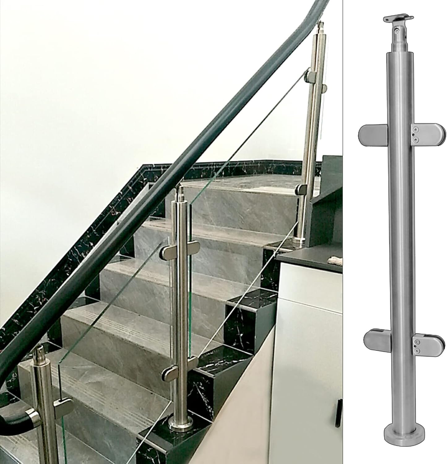 Amazon.com: GIVROLDZ Attic Stainless Steel Balustrade Railing Post ...