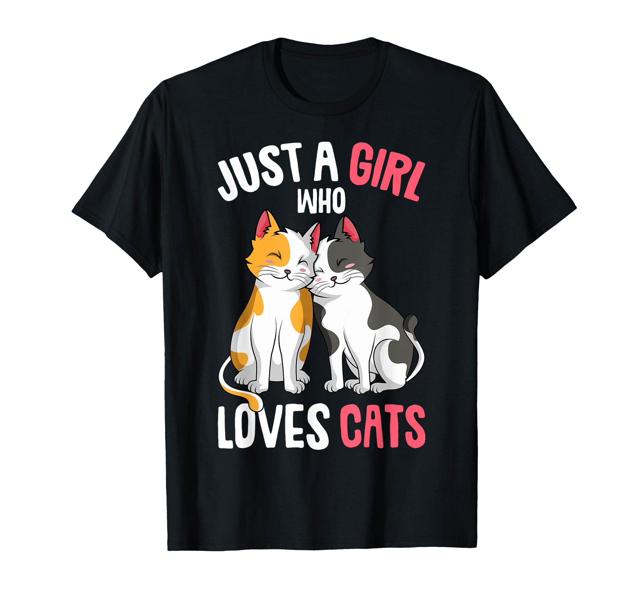 Just a Girl who loves Cats Kitty Girls Kids Cat T-Shirt : Amazon.co.uk ...