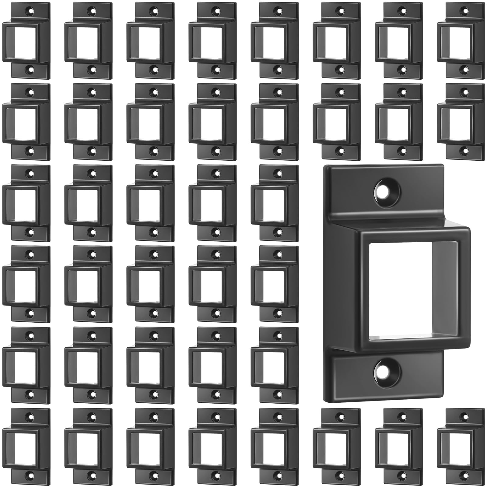 Amazon.com: Zonon 1" x 1" Black Aluminum Fence Brackets Standard Wall ...