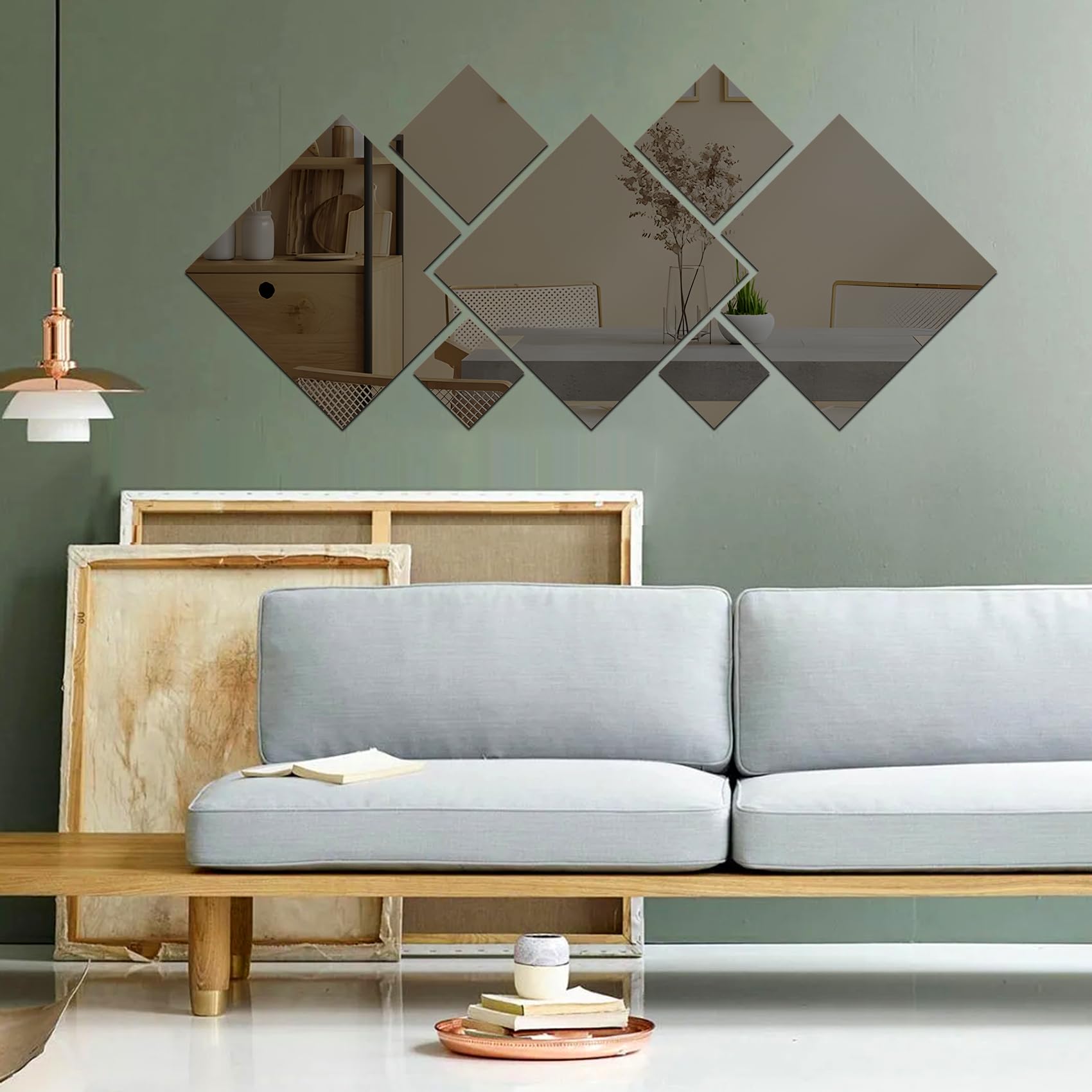 Amazon.com: Wall Mirror Tiles, 7Pcs Mirrors for Wall, Self Adhesive ...