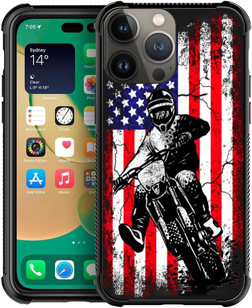 Amazon.com: CARLOCA Compatible with iPhone 15 Case,Motocross American ...