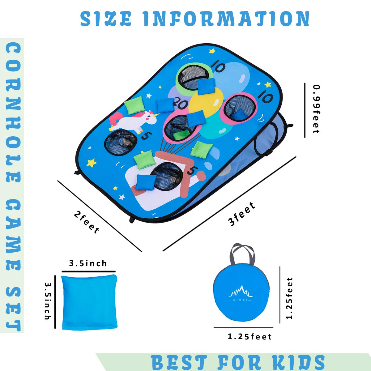 Himal Bean Bag Toss Game Collapsible Cornhole Game Set With 10 Bean himal-bean-bag-toss-game-collapsible-cornhole-game-set-with-10-bean