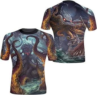 Amazon.com: Stylelio - Cthulhu Men's Short Sleeves Sleeves Compression ...