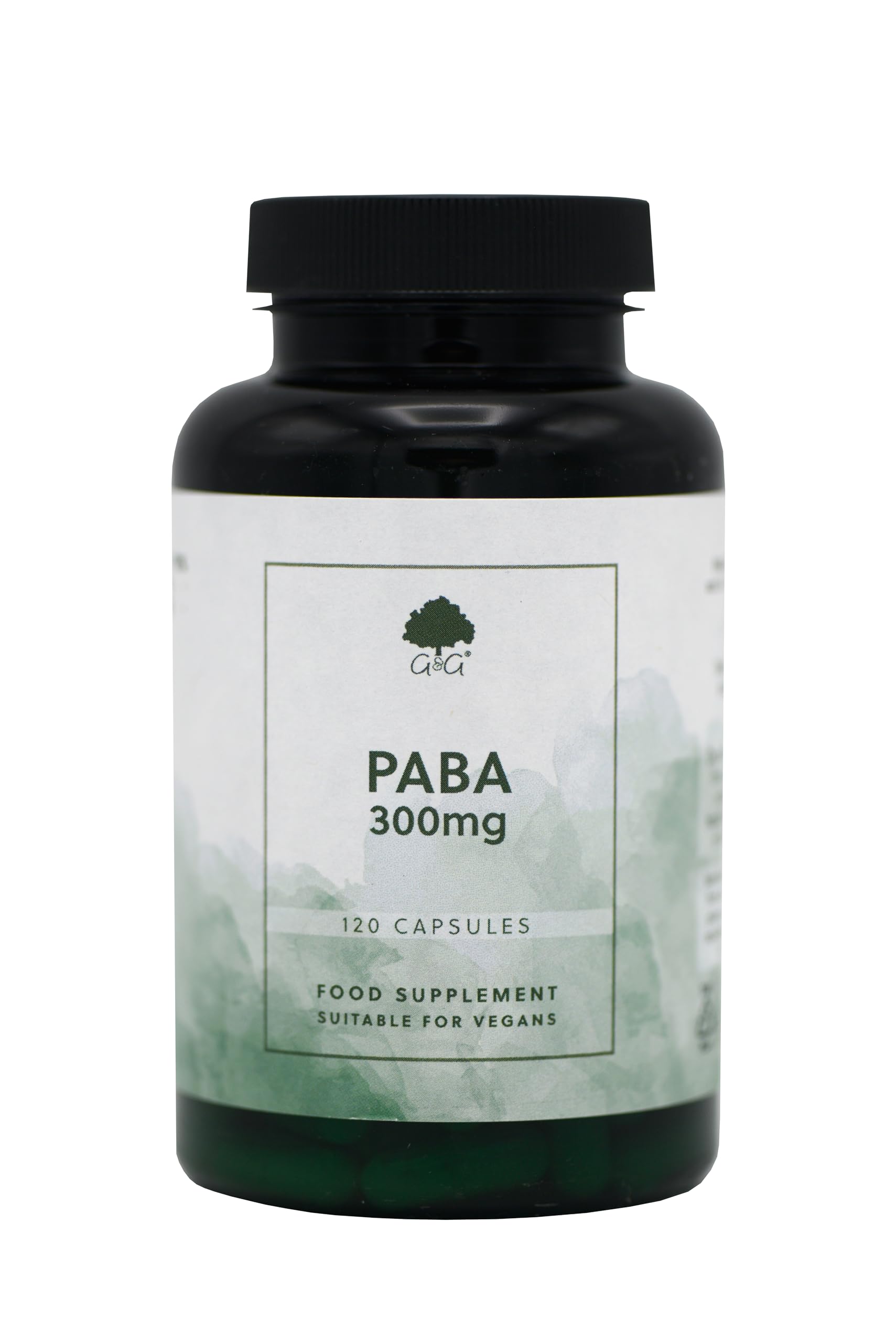 PABA Capsules | 300mg of Para-aminobenzoic acid (PABA) per Capsule | 120 Vegan Capsules | G&G ...