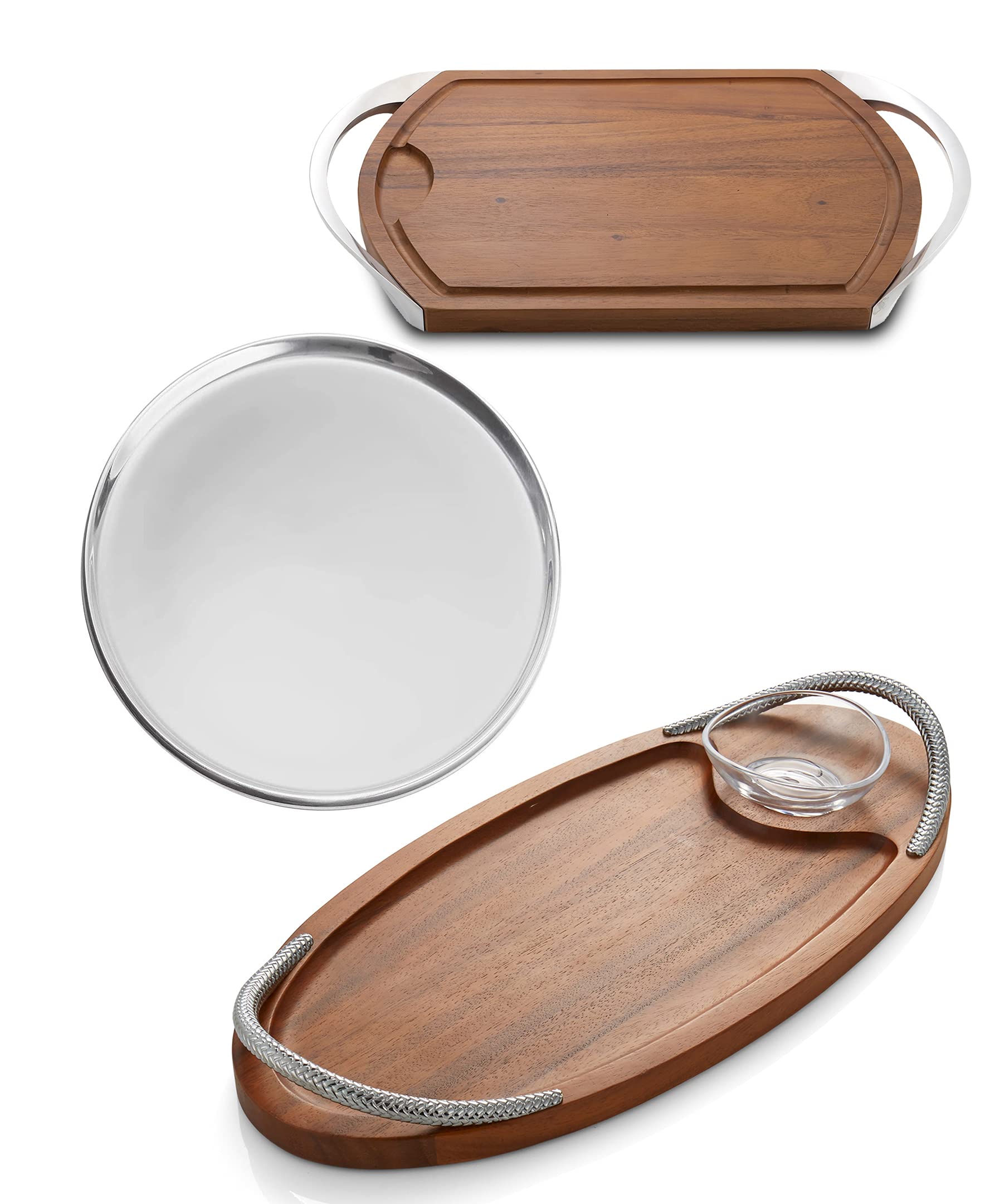 Snapklik.com : Nambe Classic Round Tray 13 Inch Serving Platter For ...