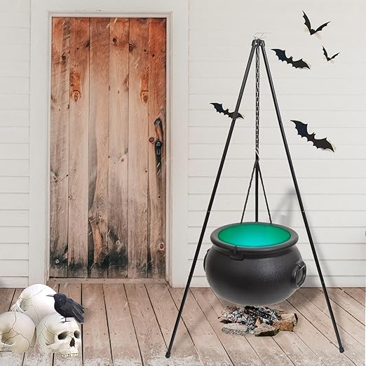 Amazon.com: BIGINIWA Halloween Decor Outdoor - Large Witches Cauldron on Tripod with LED light ...