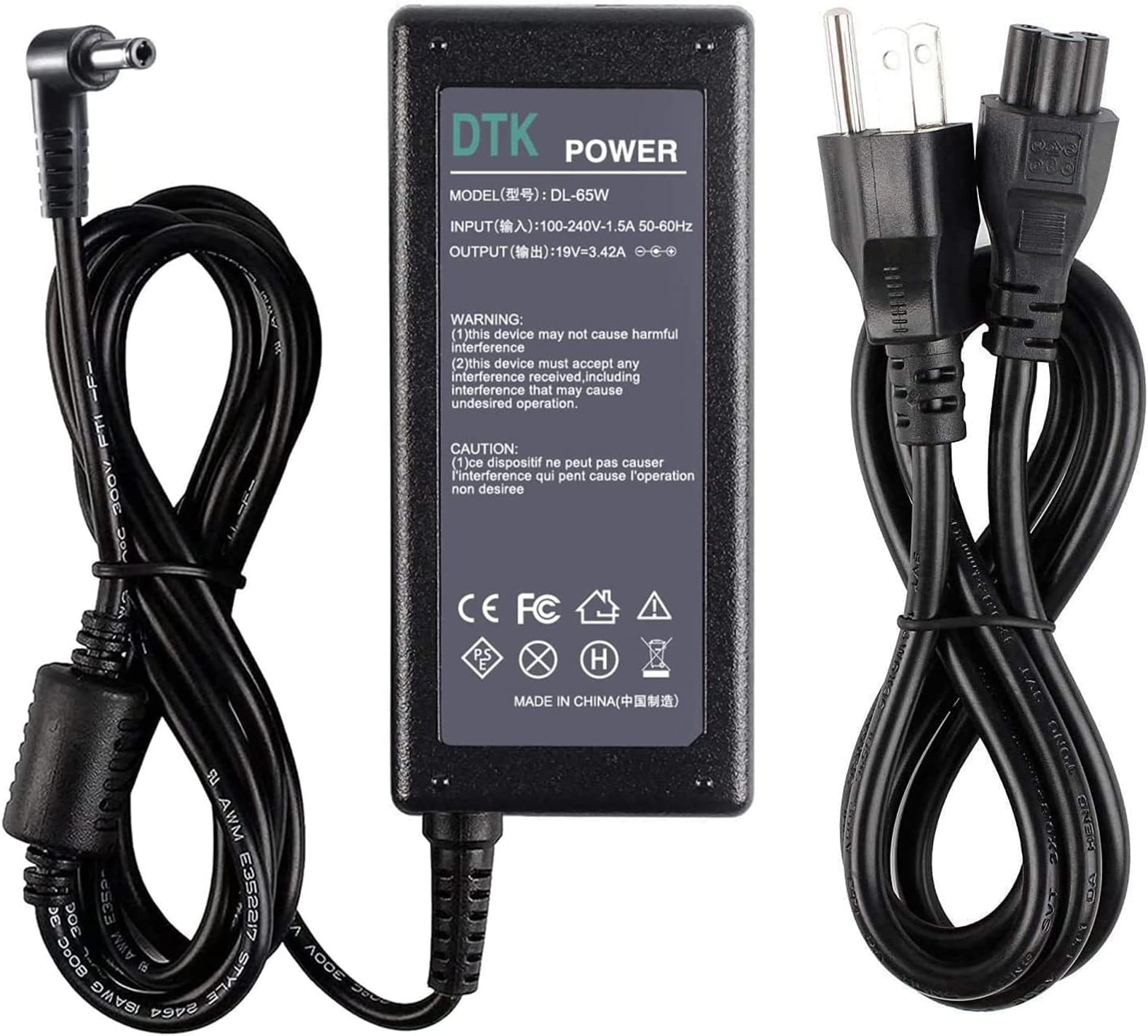 Amazon.com: Dtk 19V 3.42A 65W Ac Adapter for Acer Laptop Computer ...