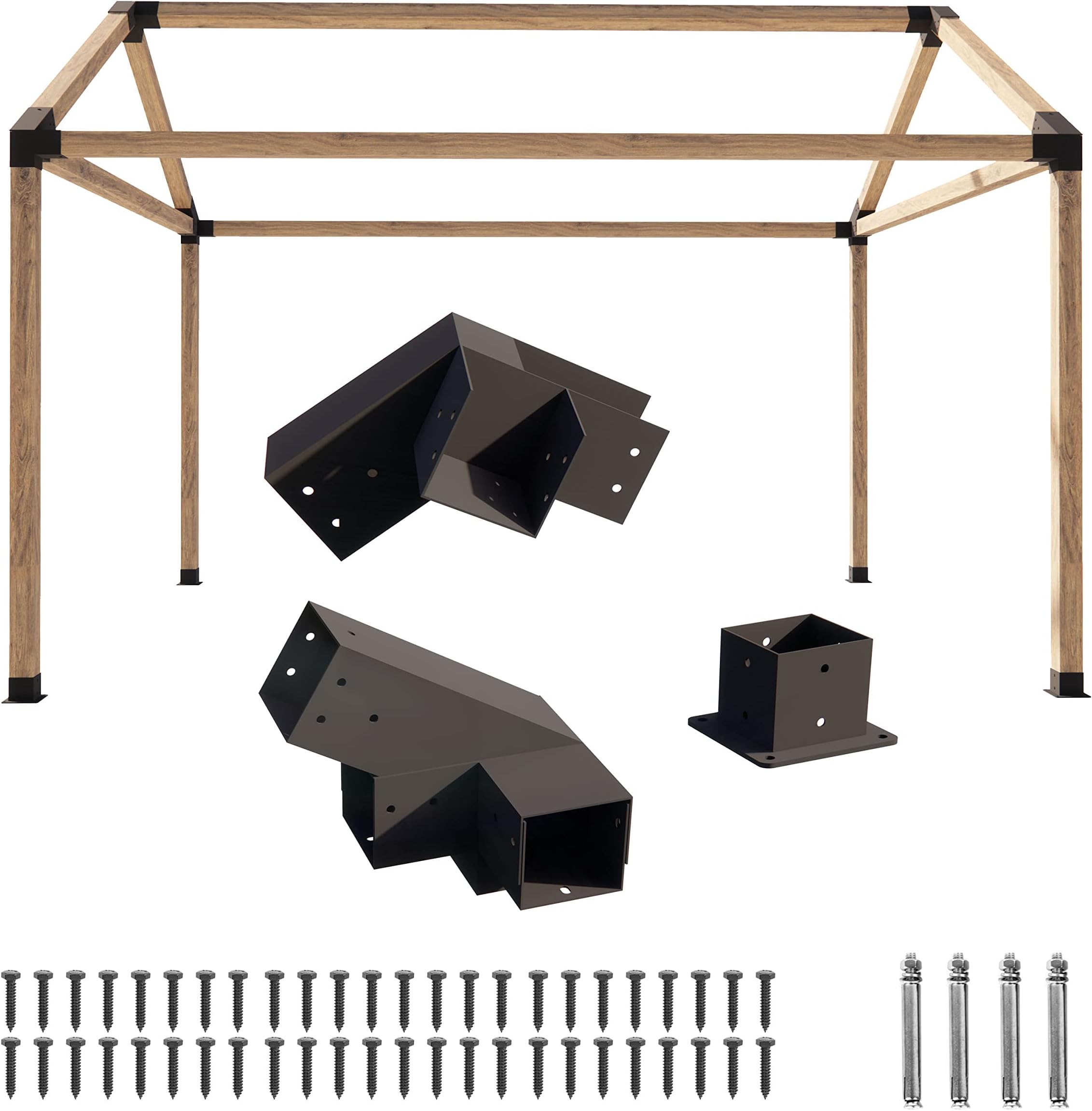 Amazon.com: NATUREIN Slanted Roof Pergola Brackets 4 x 4–Pergola DIY ...