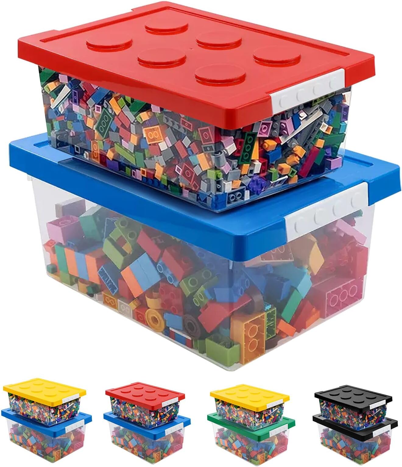 Amazon.com: LUCKY-GO Toy Storage Organizer Bins with Lid - Stackable ...