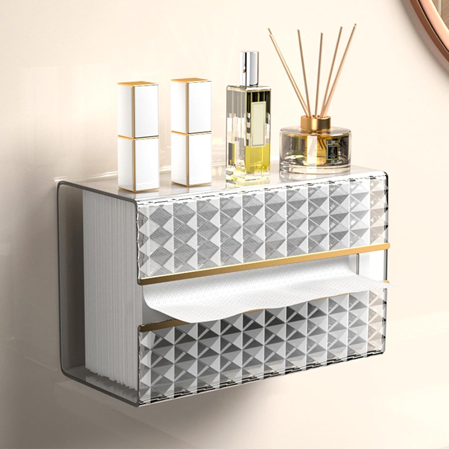 Wall Tissue Box Holder, Paper Hand Towel Dispenser, Rectangular Tissue ...