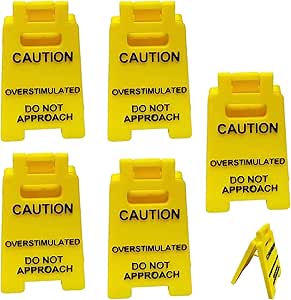 Amazon.com: Caution Overstimulated Desk Sign, Cubicle Accessories ...
