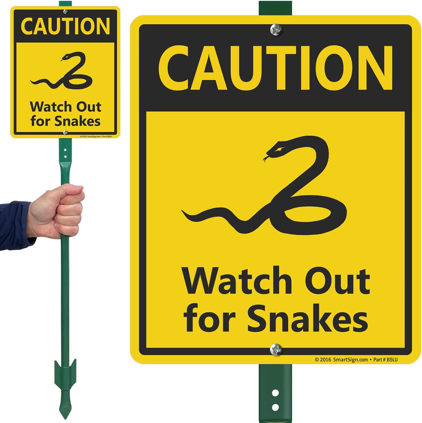 Buy SmartSign 12 x 10 inch “Caution - Watch Out For Snakes” LawnBoss ...
